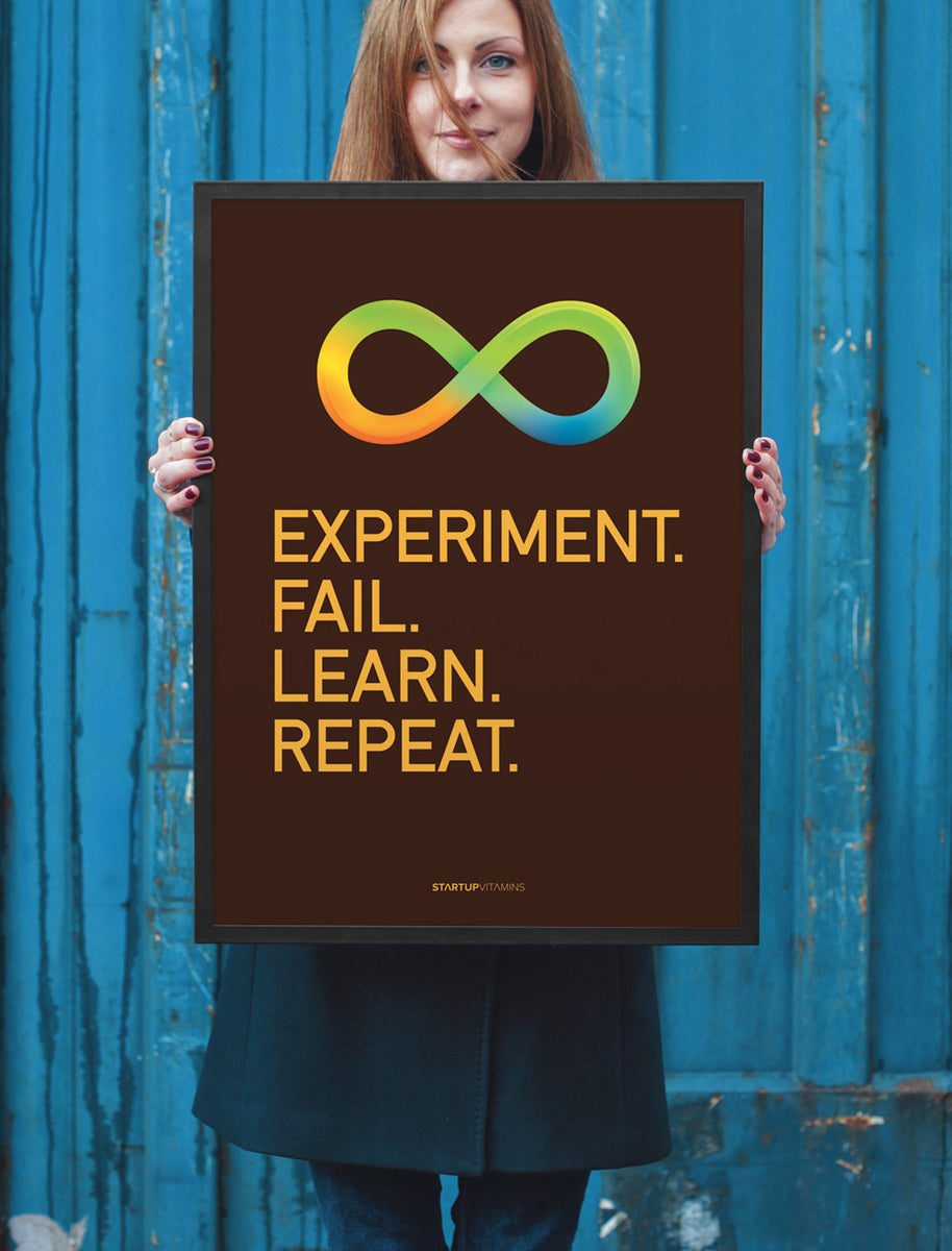 Motivational Poster "Experiment. Fail..." – Startup Vitamins